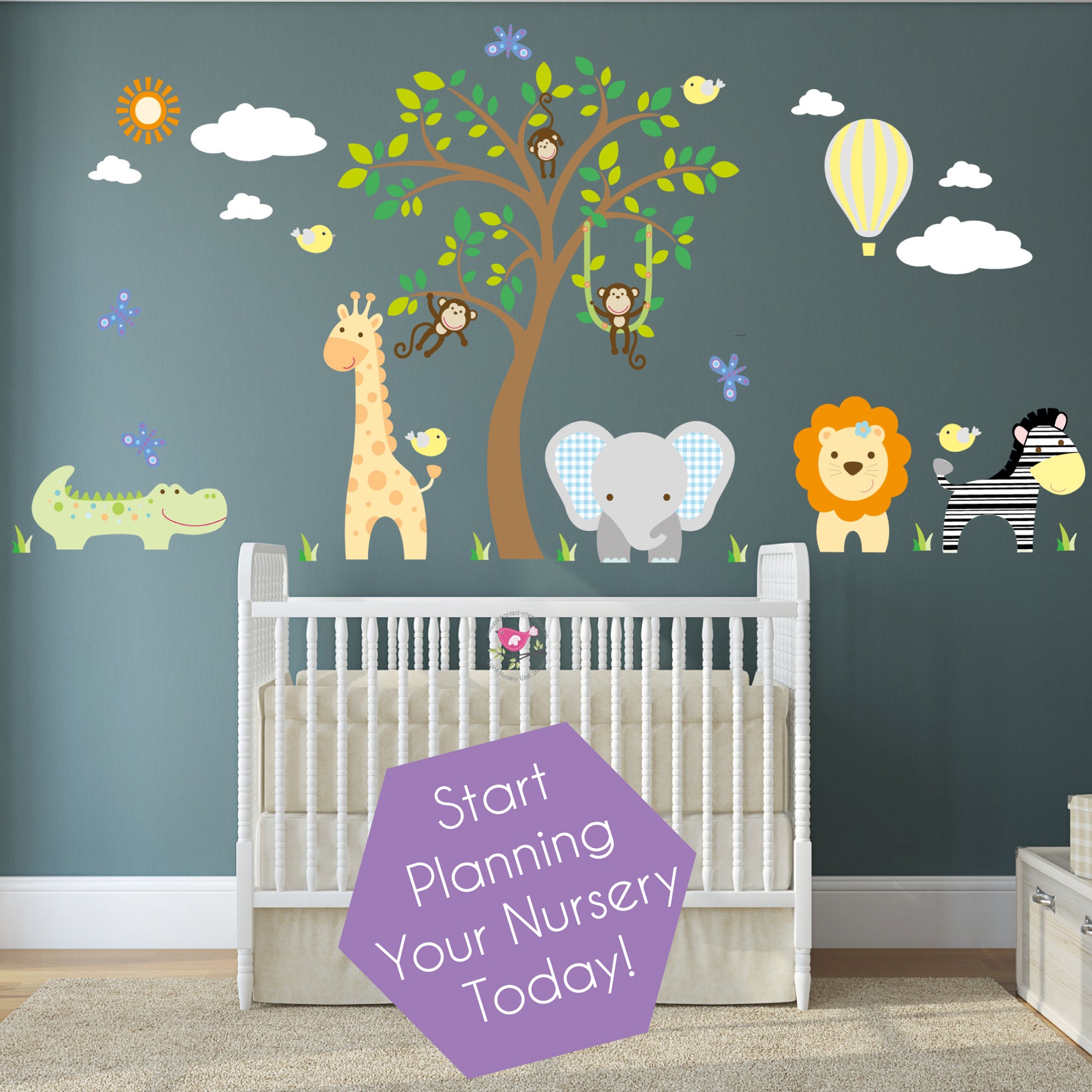 Jungle Wall Stickers Gender Neutral Baby Nursery